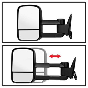 Acanii - Telescope Dual Arm Mount Towing Power Non Heat Side Mirrors Driver+Passenger For 88-98 Chevy/GMC C/K 1500 2500