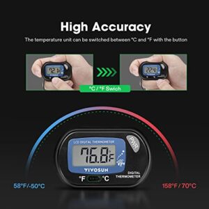 VIVOSUN 1-Pack LCD Digital Aquarium Thermometer Fish Tank Water Terrarium Temperature with Suction Cup for Turtle