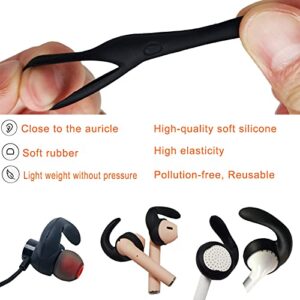 Earbuds Replacement Tips Soft Silicone Earbud Locks Sport Grips Earphones Stabilizer Fins Wings Tips for in-Ear and Ear Canal Earbuds (2Black-M)