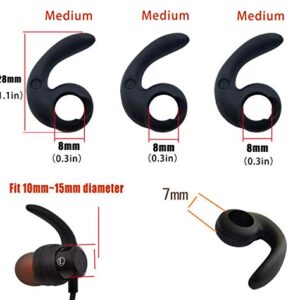 Earbuds Replacement Tips Soft Silicone Earbud Locks Sport Grips Earphones Stabilizer Fins Wings Tips for in-Ear and Ear Canal Earbuds (2Black-M)