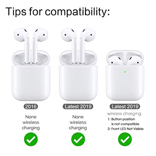 [ Compatible with AirPods 2 and 1 ] Shockproof Soft TPU Gel Case Cover with Keychain Carabiner for Apple AirPods (Ocean Art Nautical)