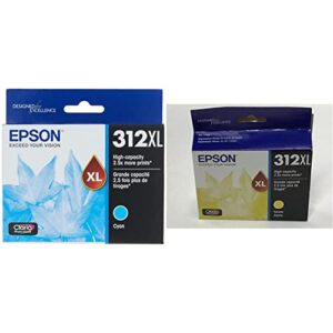 epson t312xl220 claria photo hd cyan high capacity cartridge ink & t312xl420 claria photo hd yellow high capacity cartridge ink