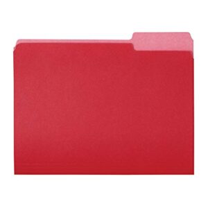 amazon basics file folders, letter size, 1/3 cut tab, red, 36-pack