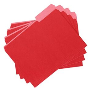 Amazon Basics File Folders, Letter Size, 1/3 Cut Tab, Red, 36-Pack