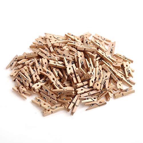 CCINEE 150 PCS Mini Wooden Clothespins,Multi-Function Clothespins Photo Paper Peg Pin Craft Clips for Home School Arts Crafts Decor, 1 Inch