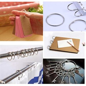 2 Inch（25 Pack）Book Binder Rings, Office Loose Leaf Ring, Nickel Plated Steel Binder Rings, Keychain Key Rings, Metal Book Rings, Silver