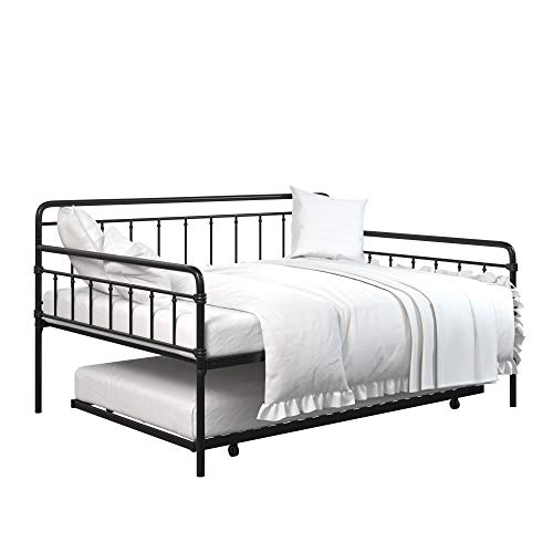 DHP Winston Metal Trundle, Full Size Spfa Bed Frame, Black Daybeds,