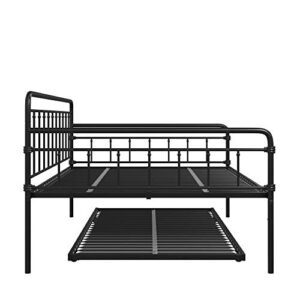 DHP Winston Metal Trundle, Full Size Spfa Bed Frame, Black Daybeds,