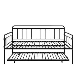 DHP Winston Metal Trundle, Full Size Spfa Bed Frame, Black Daybeds,