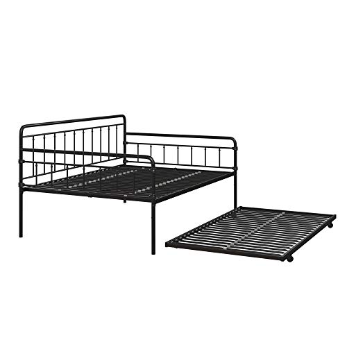 DHP Winston Metal Trundle, Full Size Spfa Bed Frame, Black Daybeds,