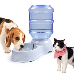 Pet Water Dispenser Station - 1 Gal Replenish Pet Waterer for Dog Cat Animal Automatic Gravity Water Drinking Fountain Bottle Bowl Dish Stand