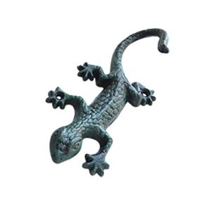 Wall Mount Cast Iron Gecko Shaped Hook Coat Hat Clothes Hanger/Cast Iron Decorative Wall Hook - Gecko Hook Hanger Holder Coat Apron Hat Towel Wall Hook, Wall Hanging Decoration Hook