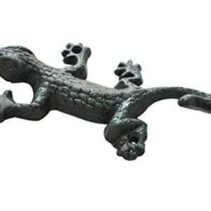 Wall Mount Cast Iron Gecko Shaped Hook Coat Hat Clothes Hanger/Cast Iron Decorative Wall Hook - Gecko Hook Hanger Holder Coat Apron Hat Towel Wall Hook, Wall Hanging Decoration Hook