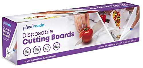 Plastimade Disposable Plastic Cutting Board | Easy To Use Flexible Cutting Board Sheets With Built In Sliding Cutter | For Cooking Prep, Commercial, Traveling, Tailgating, Camping, BBQs Or Kitchen