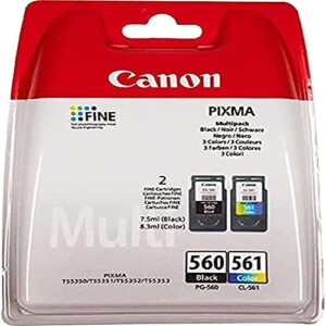 canon pg560 black & cl561 colour original ink cartridge combo pack