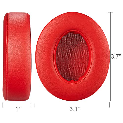 Replacement Ear Pads for Studio2, Ear Cushions Earpads with Memory Foam Compatible with Beats Studio2.0 / Studio3.0 Wireless/Wired(1Pair Red)