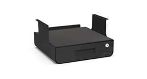 uplift desk locking under desk drawer with shelf (black)