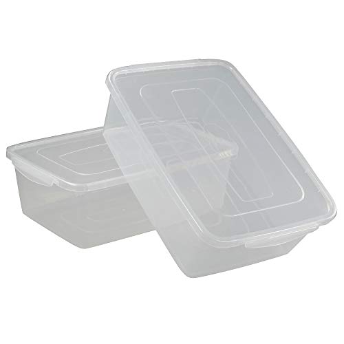 Pekky 15 Quart Plastic Storage Box, Clear Bin Organizer(2 Packs)