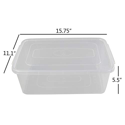 Pekky 15 Quart Plastic Storage Box, Clear Bin Organizer(2 Packs)