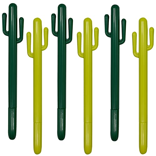 Maydahui 40PCS Novelty Cactus Shaped Ballpoint Pens Cute Plant Pen Black Gel Ink Writing for School Office Home