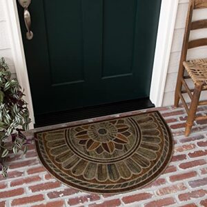 Mohawk Home Entryway Door Mat 2' x 3' All Weather Doormat Outdoor Non Slip Recycled Rubber, Boardwalk Path Chestnut