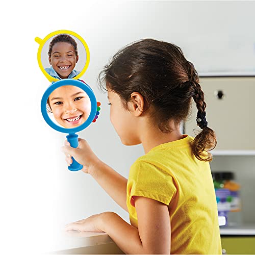 hand2mind See My Feelings Mirror, Social Emotional Learning Activities, Play Therapy Toys, Autism Learning Materials, Kids Anxiety Relief, Anger Management Toys, Calm Down Corner Supplies (Set of 1)