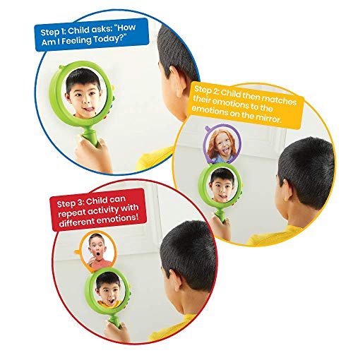 hand2mind See My Feelings Mirror, Social Emotional Learning Activities, Play Therapy Toys, Autism Learning Materials, Kids Anxiety Relief, Anger Management Toys, Calm Down Corner Supplies (Set of 1)