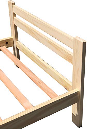 Amazonas Twin Bed Solid Pine Wooden Single Bed Unfinished with Slats Support Suitable for Boys Girls Kids Bedroom Wooden Bed Frame Single Bed Ready to Finish