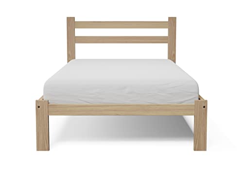 Amazonas Twin Bed Solid Pine Wooden Single Bed Unfinished with Slats Support Suitable for Boys Girls Kids Bedroom Wooden Bed Frame Single Bed Ready to Finish