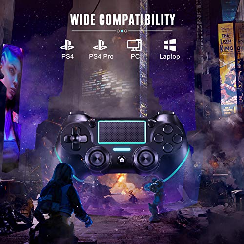 PS4 Controller【Upgraded Version】 ORDA Wireless Gamepad for Playstation 4/Pro/Slim/PC(7/8/8.1/10) with Motion Motors and Audio Function, Mini LED Indicator, USB Cable and Anti-Slip - Berry Blue