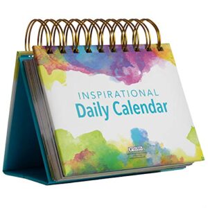 motivational & inspirational perpetual daily flip calendar with self-standing easel (watercolors)