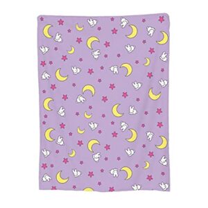 qazyyi usagi blanket rabbit moon pattern throw blanket bedding room decor flannel blankets for bed sofa 80"x60"