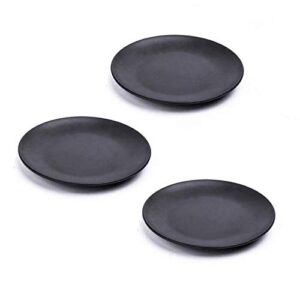 mbb set of 3 black 6 inch melamine ware dinner plates appetizer dishes dinnerware