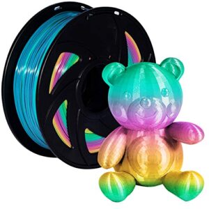 xvico 3d printer filament pla filament petg 1.75mm filament dimensional accuracy +/- 0.02mm 1kg spool 1.75 mm pack of 1 (pla(polylactic acid), 01pla rainbow)