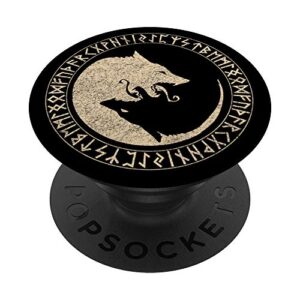 geri & freki odin wolves viking wotan norse mythology thor popsockets popgrip: swappable grip for phones & tablets