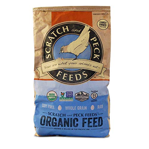 Scratch and Peck Feeds Premium Organic Goat Feed with Corn - 40 lbs - Non-GMO Project Verified and Certified Organic