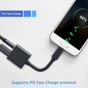 ARKTEK USB-C to 3.5mm Audio Adapter USB Type C to Headphone Jack AUX Hi-Res with DAC PD Fast Charge Adapter for Pad Pro 2018 Pixel 4 and More Devices