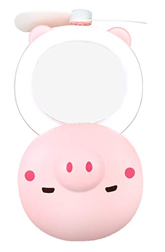 Pink Pig Small Personal Hand Held Fan, 3 1/2 Inch