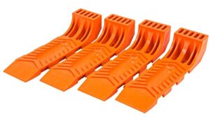 mytee products interlocking tire skates for tow truck wrecker rollback carrier safety orange (4pc set)