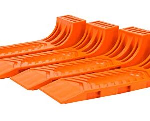 Mytee Products Interlocking Tire Skates for Tow Truck Wrecker Rollback Carrier Safety Orange (4pc Set)