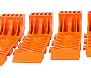 Mytee Products Interlocking Tire Skates for Tow Truck Wrecker Rollback Carrier Safety Orange (4pc Set)