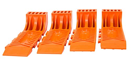 Mytee Products Interlocking Tire Skates for Tow Truck Wrecker Rollback Carrier Safety Orange (4pc Set)