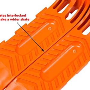 Mytee Products Interlocking Tire Skates for Tow Truck Wrecker Rollback Carrier Safety Orange (4pc Set)