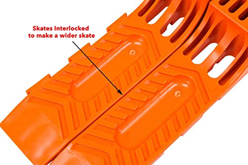 Mytee Products Interlocking Tire Skates for Tow Truck Wrecker Rollback Carrier Safety Orange (4pc Set)