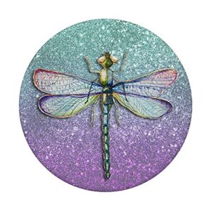 Pastel Lilacs Dragonfly on a Blue and Purple Background PopSockets PopGrip: Swappable Grip for Phones & Tablets