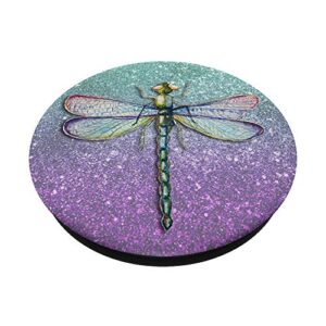 Pastel Lilacs Dragonfly on a Blue and Purple Background PopSockets PopGrip: Swappable Grip for Phones & Tablets