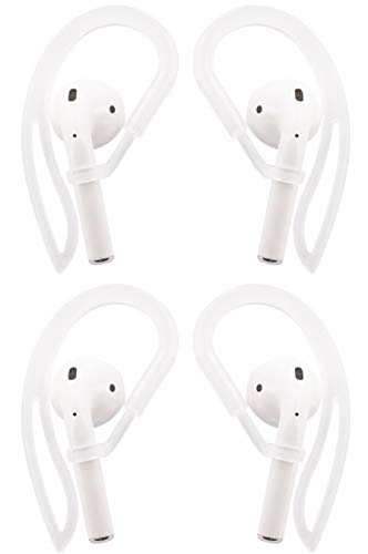 ALXCD Earhooks Ear Loop Replacement for Airpod 1 & 2, 2 Pair Over-Ear Soft Silicone Ear Hooks[Anti Slip][Anti Lost], Fit for Airpod 1 Airpod 2 Headphone (Clear)