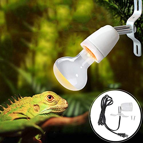 Reptile Heat Light Fixture Holder, E27 Base Bulb Socket Adjustable Reptile Lamp Holder Bracket Reptile Heat Light Stand for Lizard Turtle Tortoise Reptile Ceramic Lamp Holder(110-240V)