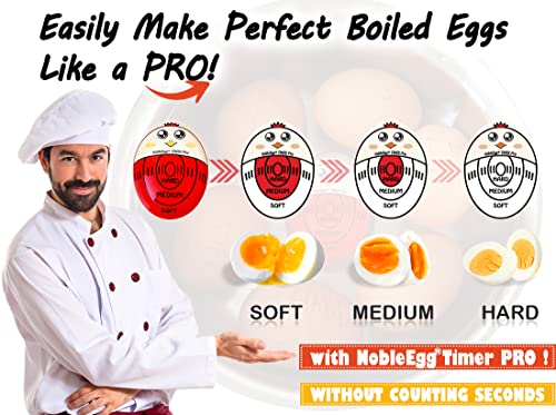 NobleEgg Premium Egg Cups for Soft Boiled Eggs | Set of 4 | Egg Timer Pro | 18/10 Egg Spoons | Egg Topper | Gift/Storage Box