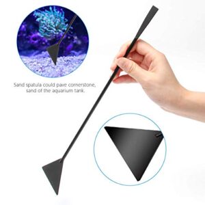 Liveek Aquarium Aquascape Tools Kit, 4 in 1 Anti-Rust Aquatic Plant Aquascaping Tool Stainless Steel Black Tweezers Scissors Spatula for Aquarium Tank Clean Fish Tank Aquascape Tools Sets (Black)